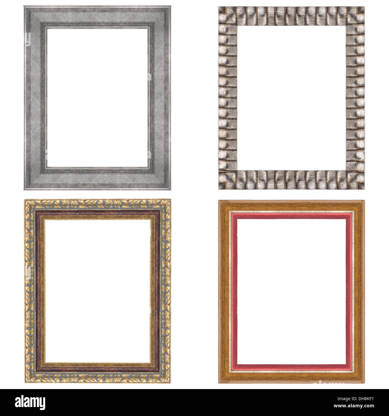 Four picture frames isolated on white background Stock Photo - Alamy