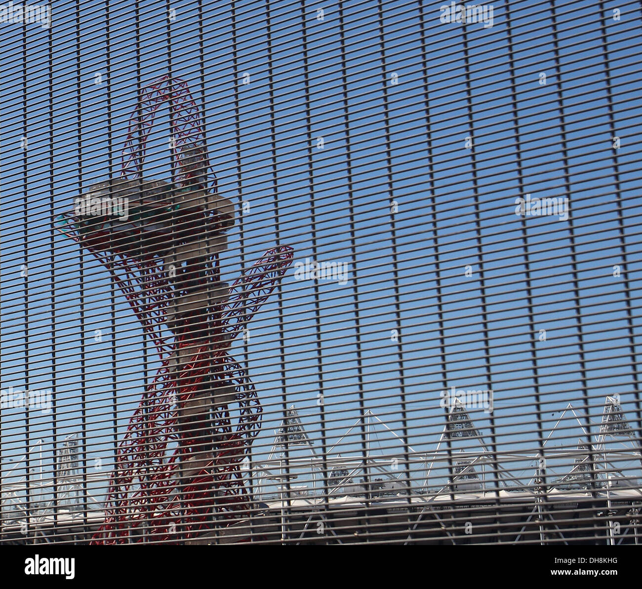 The London Olympic Park Olympic Stadium and Orbit tower at Olympic Park ...