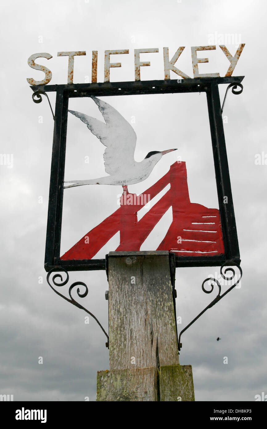 village sign gull Stiffkey Norfolk England UK Stock Photo - Alamy