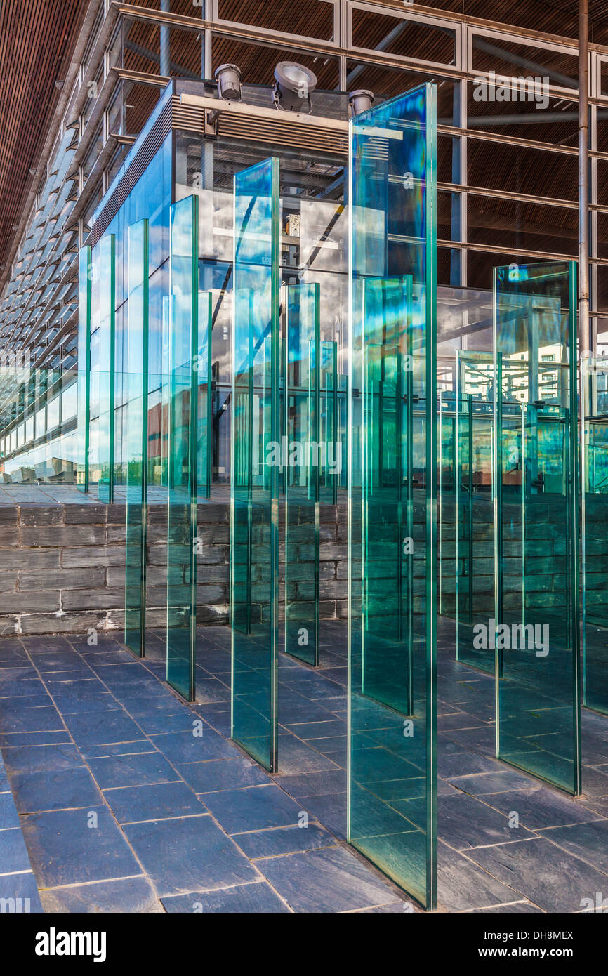 The Assembly Field outside the Senedd in Cardiff Bay Wales. Modern ...