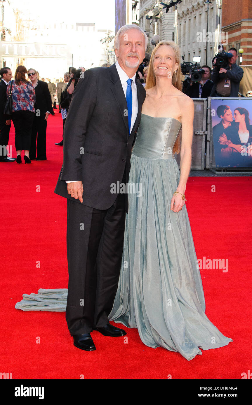 James Cameron and wife Suzy Amis Titanic 3D premiere held at Royal ...