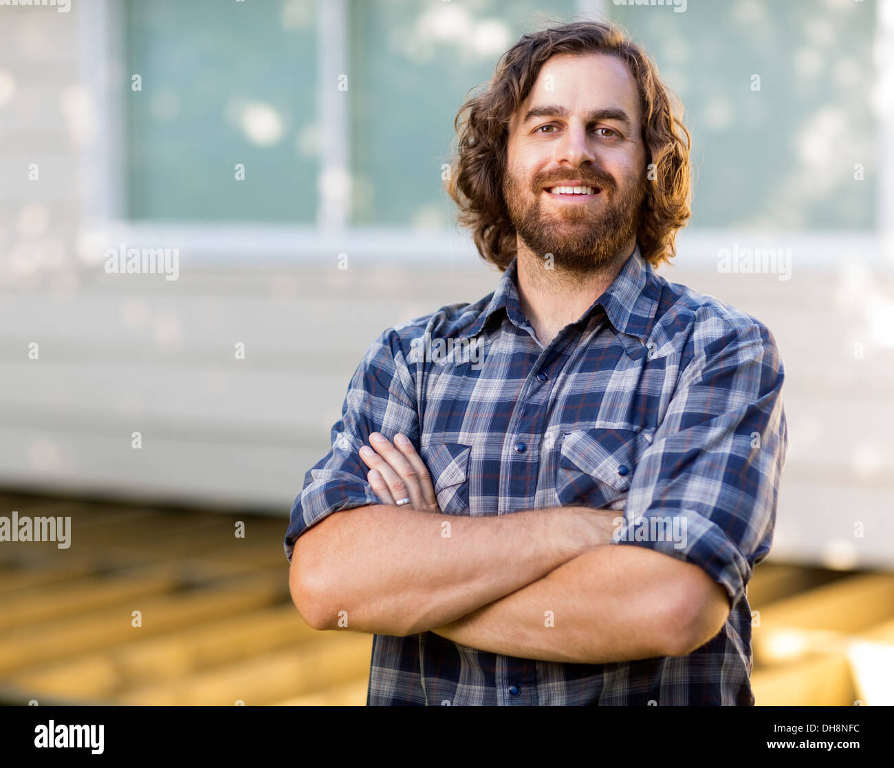 Man construction worker hands crossed hi-res stock photography and ...