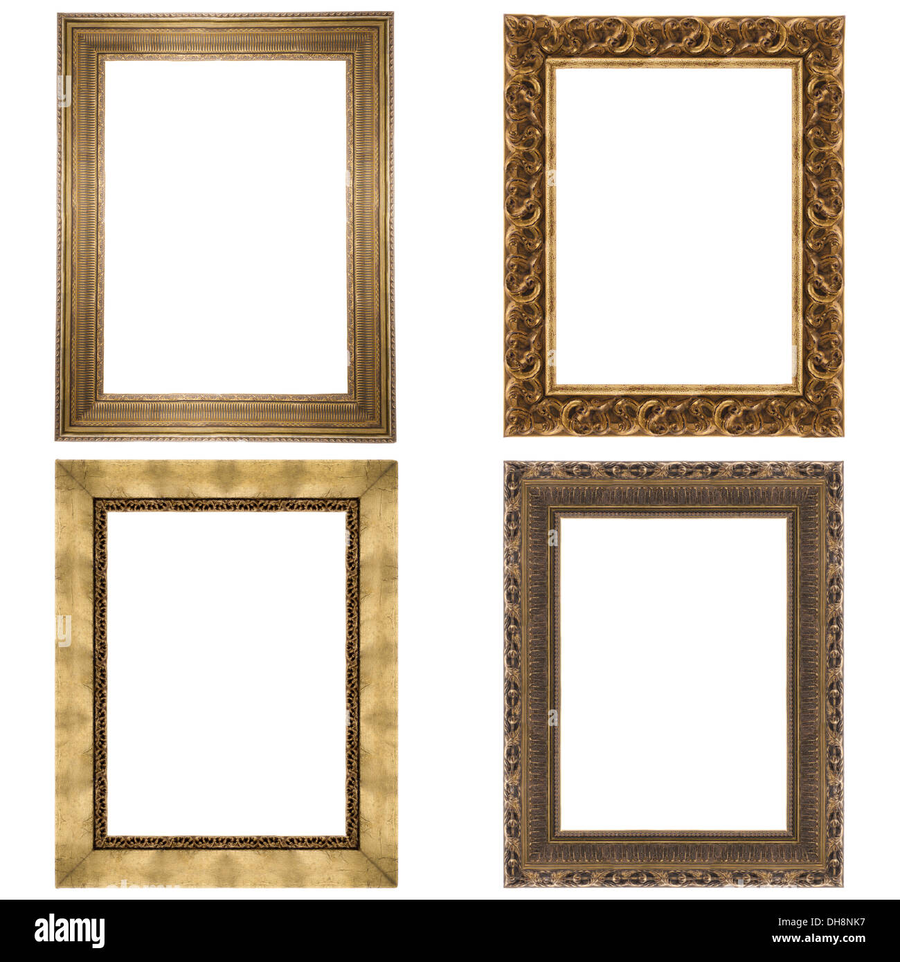 Four picture frames isolated on white background Stock Photo - Alamy