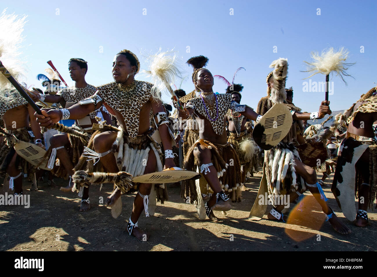 Zulu men from Nazareth Baptist Church in Kwazulu Natal play their ...