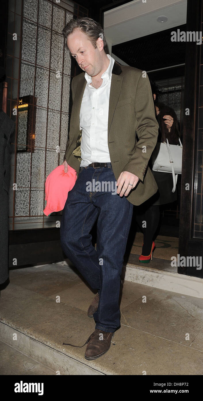 Sam Cooper leaving 34 restaurant in Mayfair. London, England - 28.03.12 ...