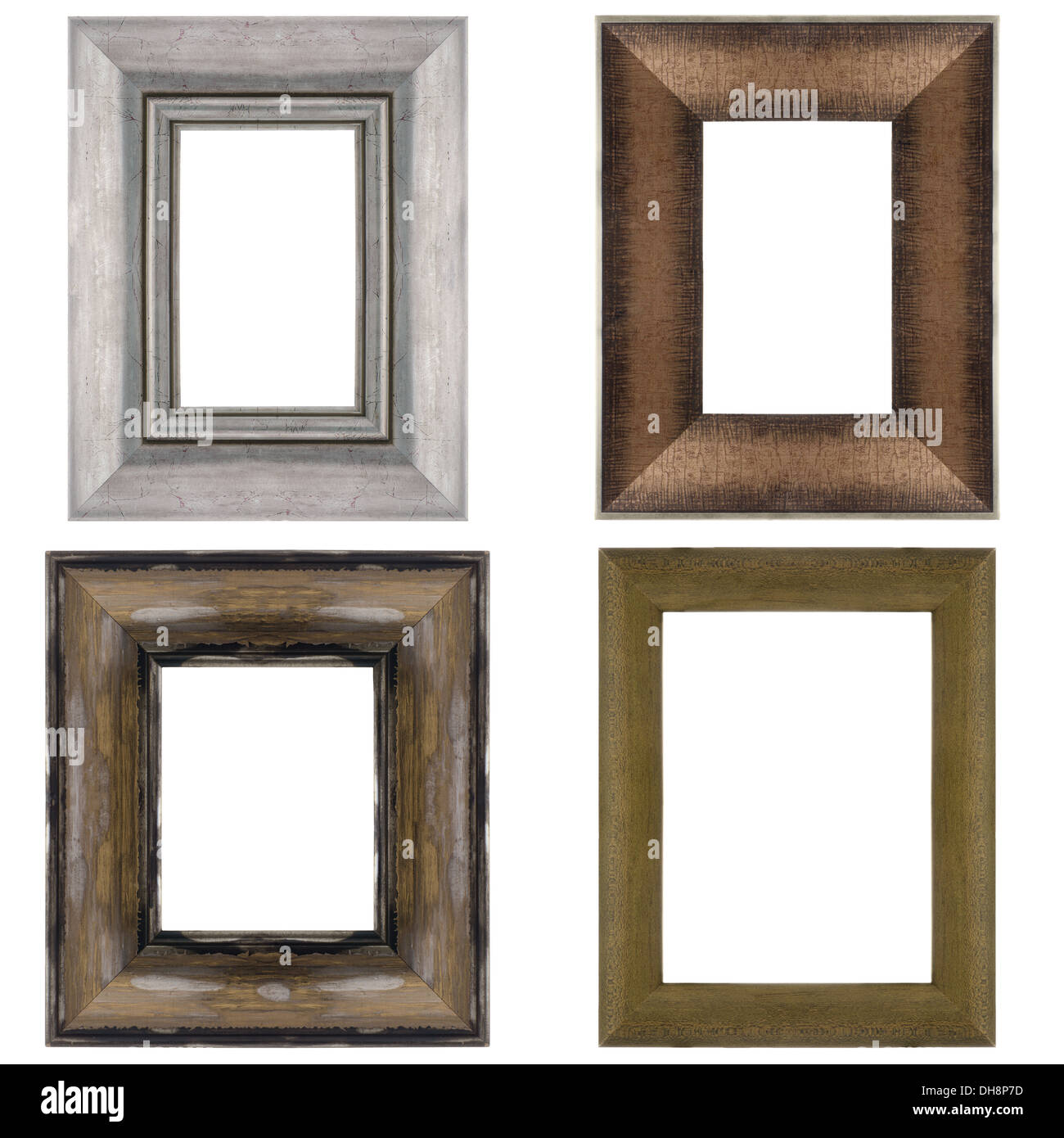 Four picture frames isolated on white background Stock Photo - Alamy