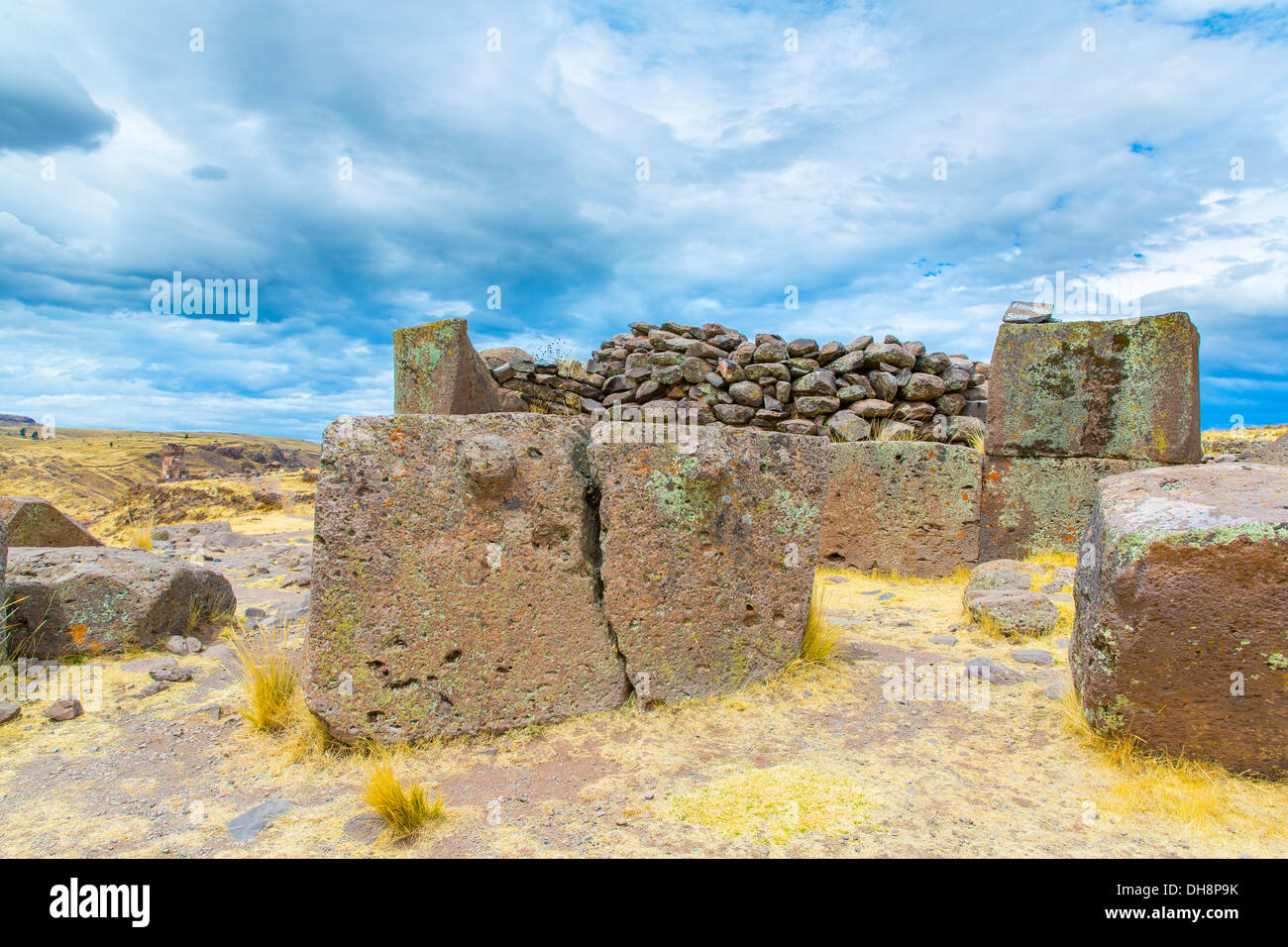 Funerary towers and ruins in Sillustani, Peru,South America- Inca ...