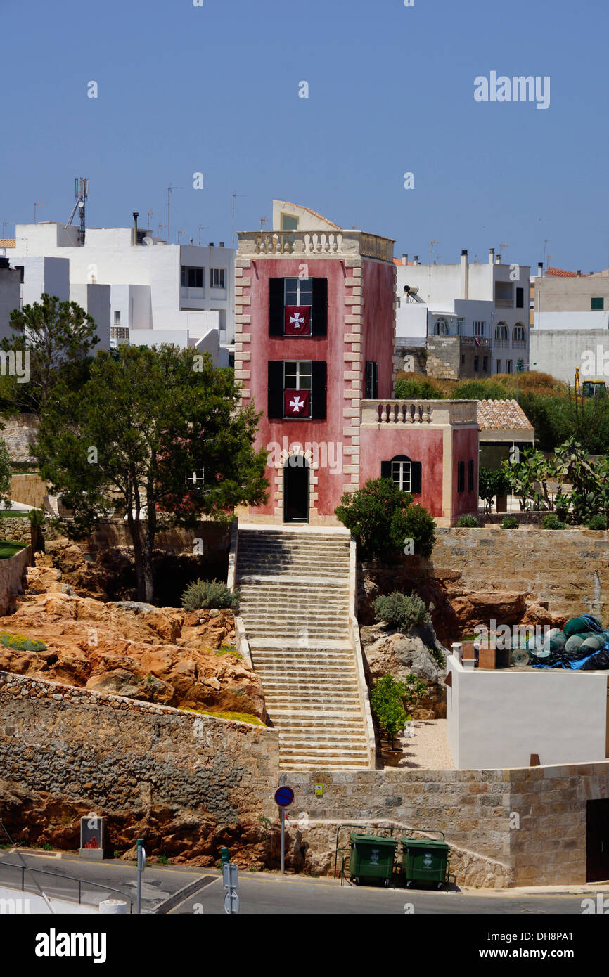 small watchtower at the port of ciutadella, menorca, spain Stock Photo ...