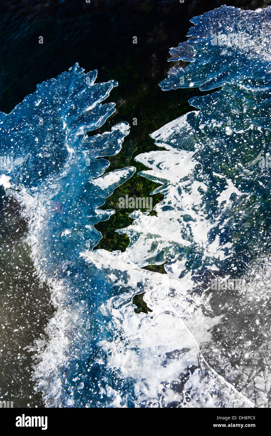 a blue ice on a river water Stock Photo - Alamy