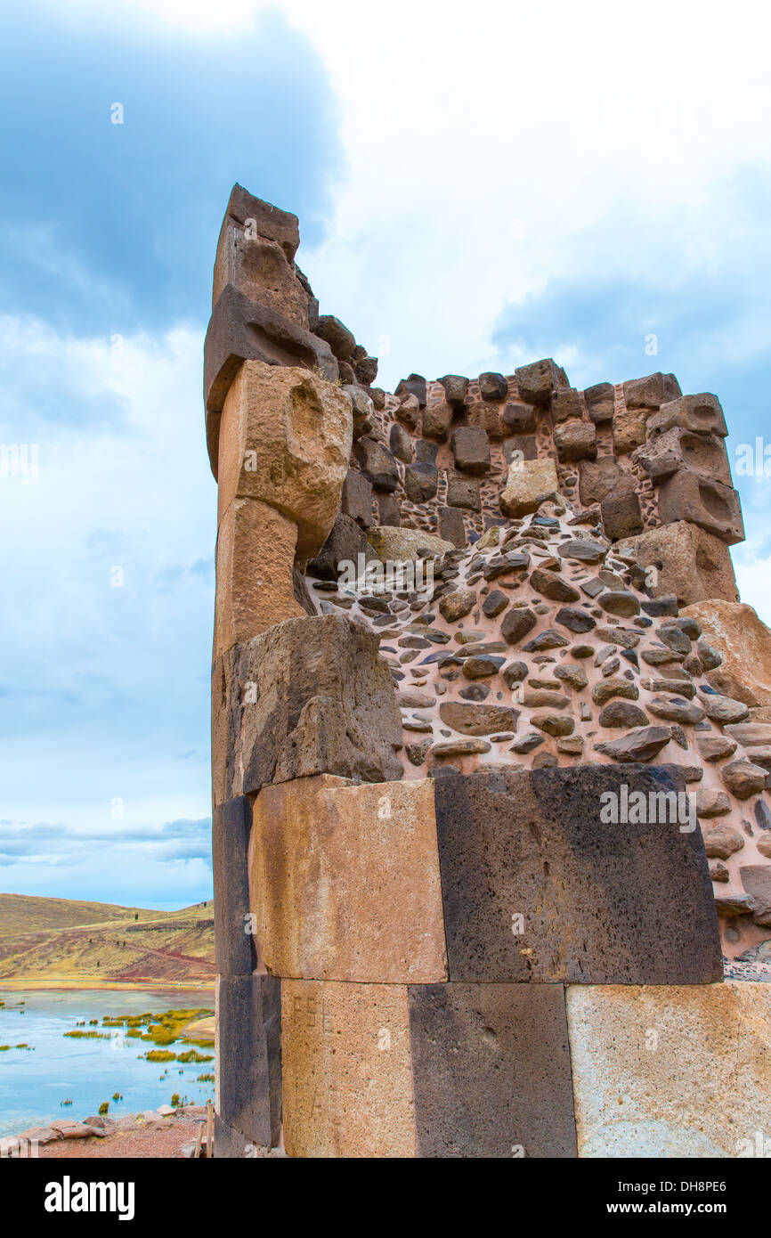 Funerary towers in Sillustani, Peru,South America- Inca prehistoric ...