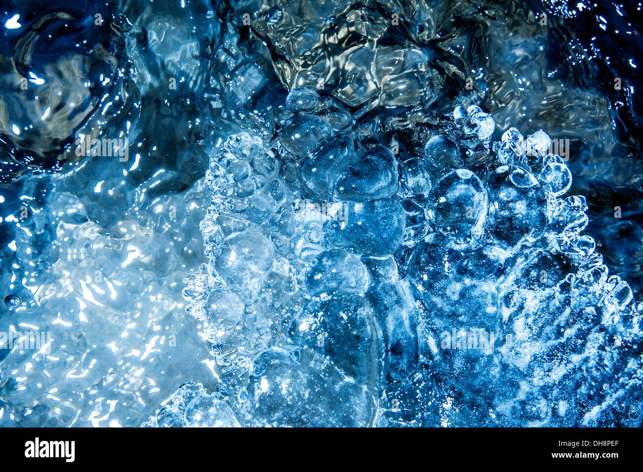 blue ice on a river in detail Stock Photo - Alamy
