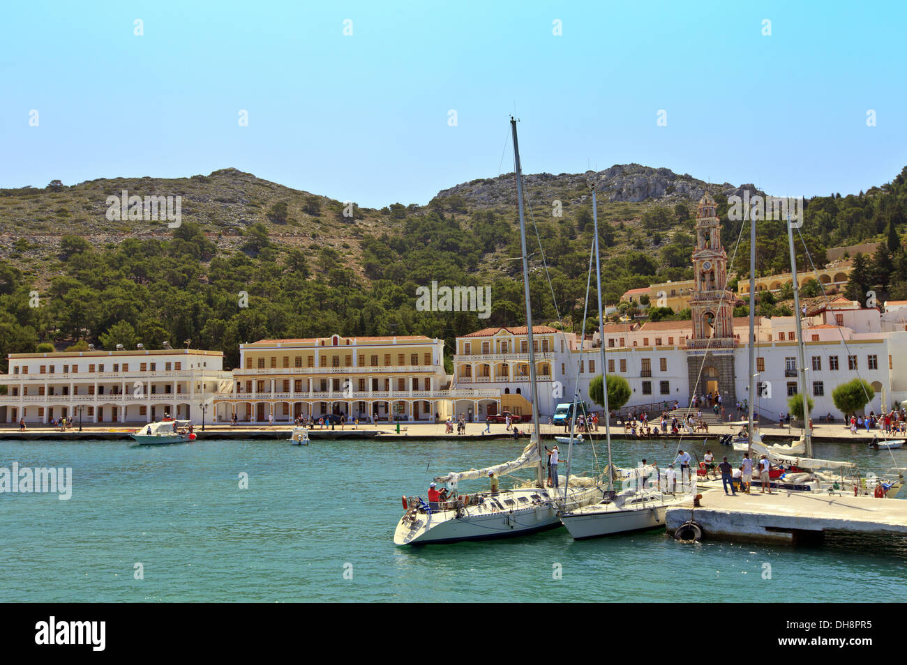 Famous Panormitis monastery is visited by people from all over the ...