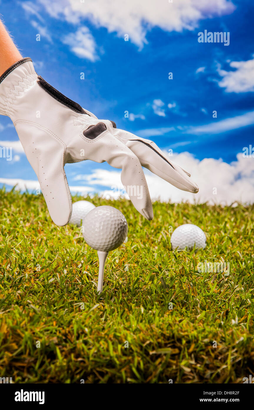 Golf stuff on green grass Stock Photo - Alamy