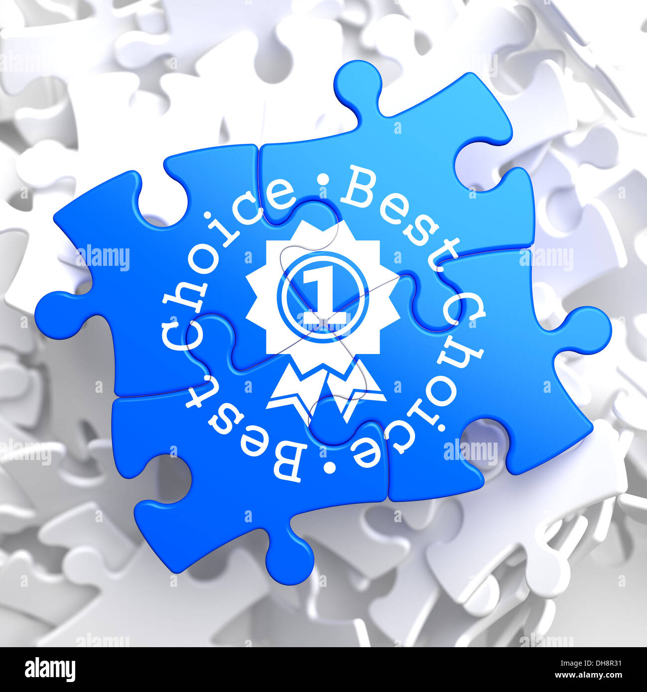 Best Choice Concept on Blue Puzzle Stock Photo - Alamy