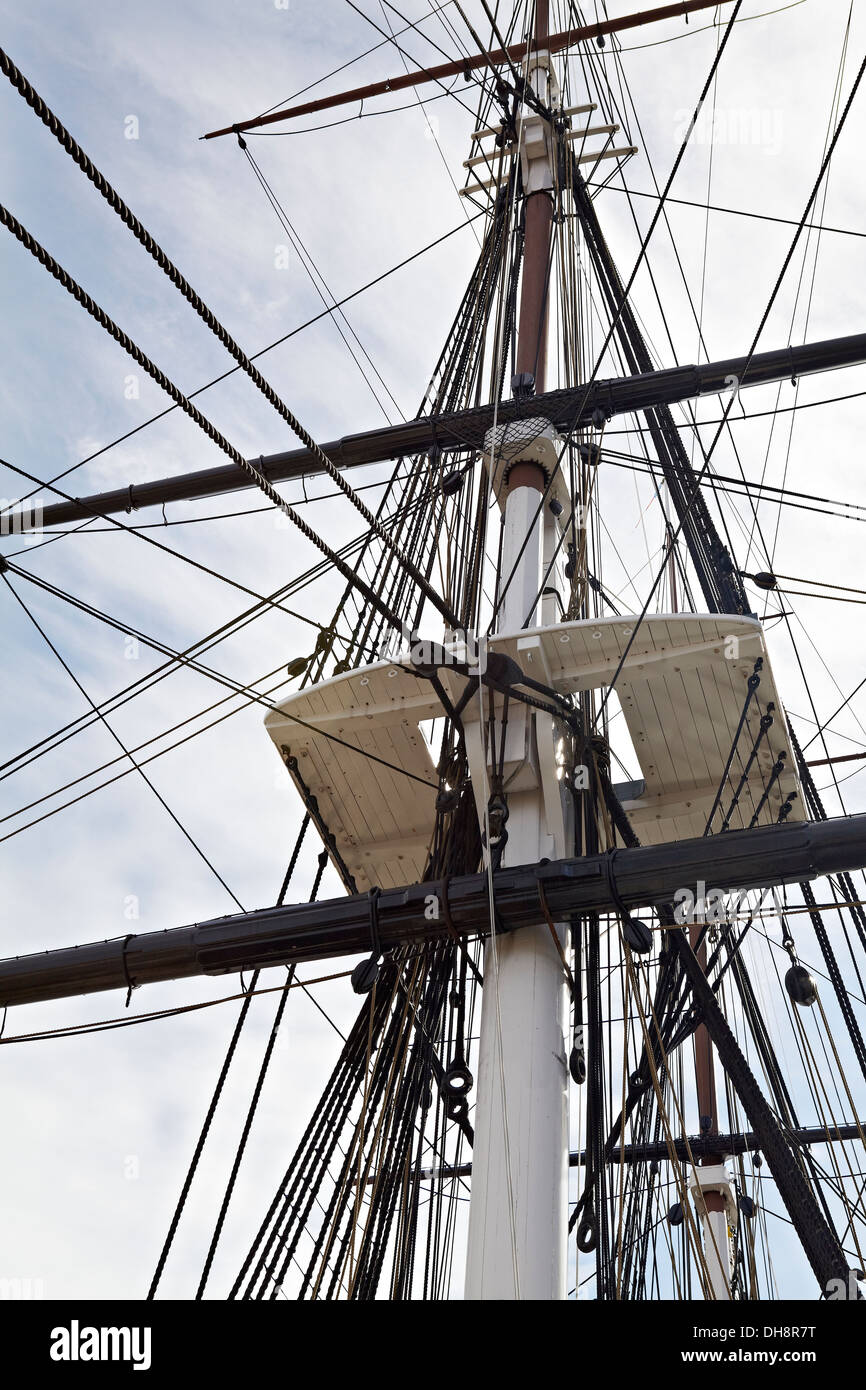 Detail of the rigging for the ship SS Constitution Stock Photo - Alamy