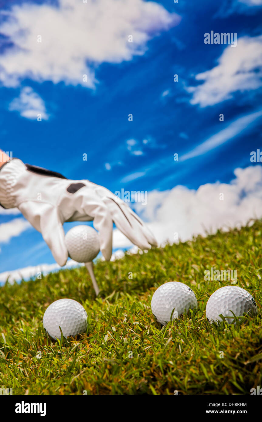 Golf stuff on green grass Stock Photo - Alamy