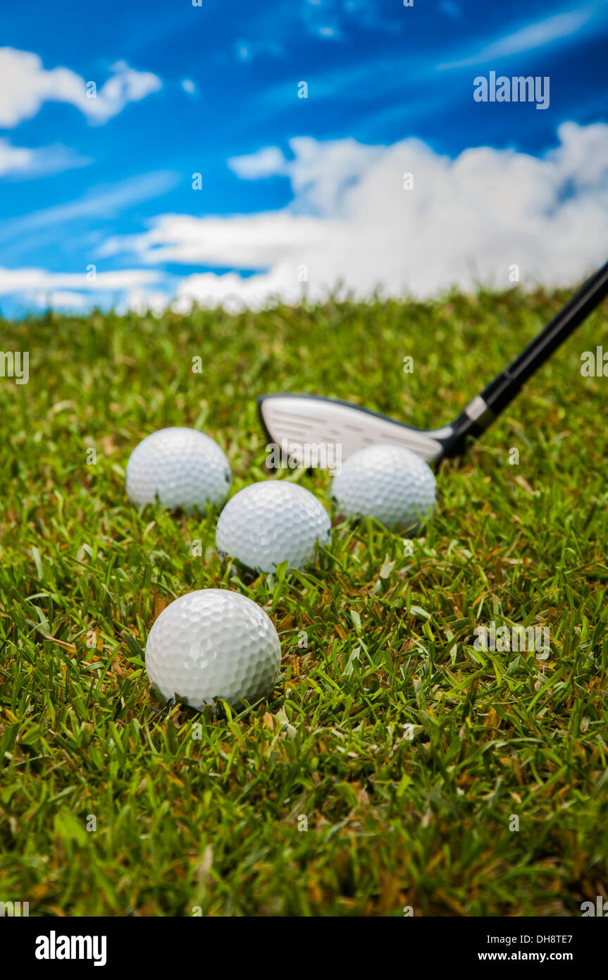 Golf stuff on green grass Stock Photo - Alamy