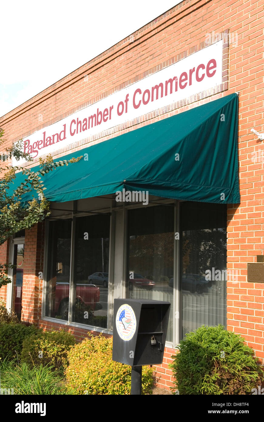 Exterior view of the Chamber of Commerce building in Pageland, South ...