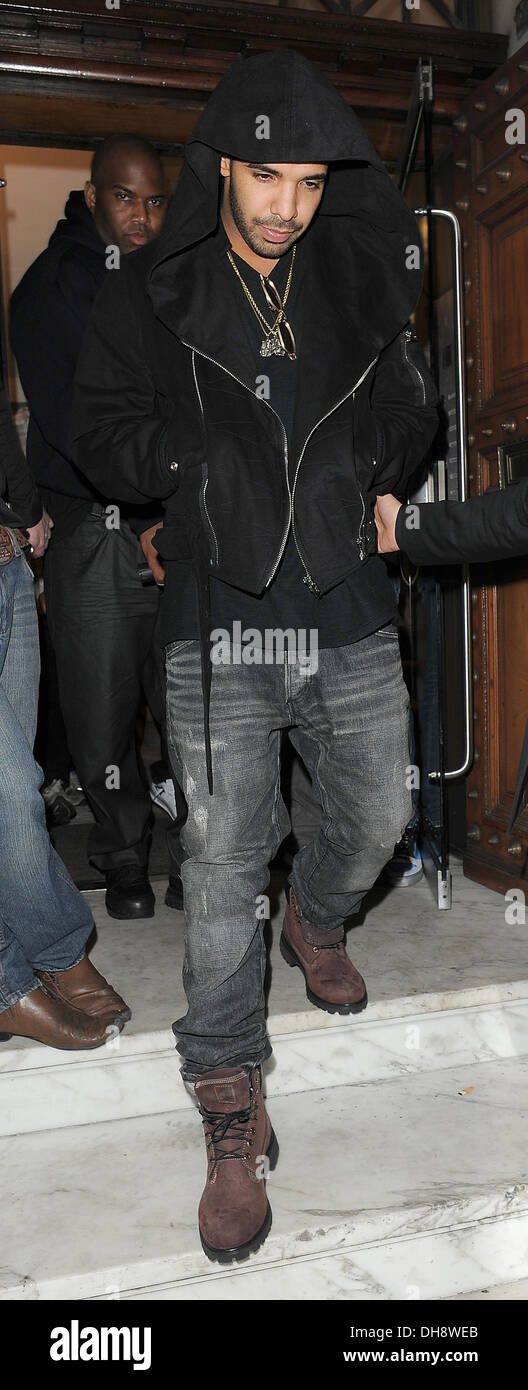 Drake leaving Aura nightclub. London, England - 29.03.12 Stock Photo ...