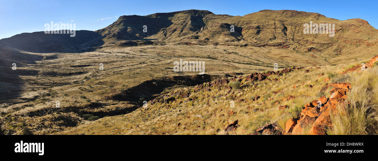 Panorama of the crater of the Brukkaros extinct volcano, Namibia from 5 ...