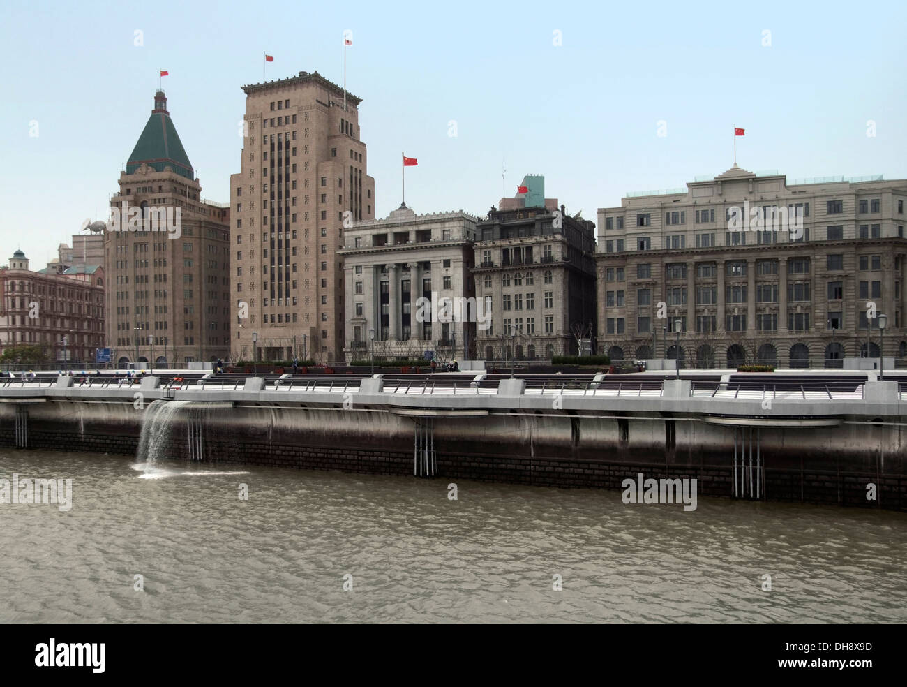 waterside city view of Shanghai in China, seen from Huangpu River Stock ...