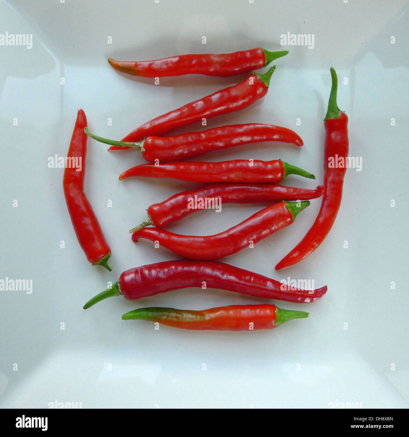 Plate of Chillies Stock Photo - Alamy