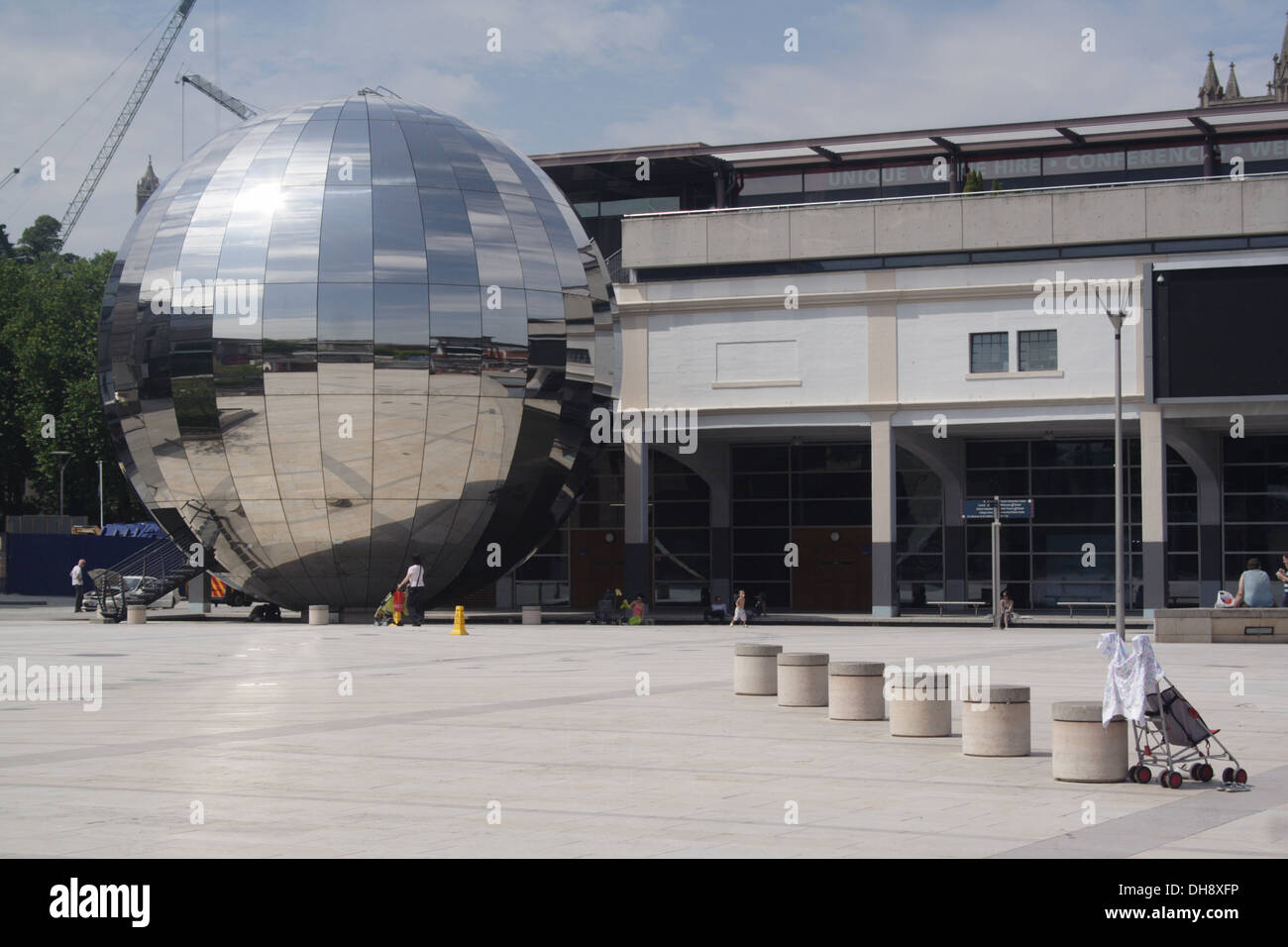 "Millennium Square" Bristol with metal sphere by Planetarium Stock ...