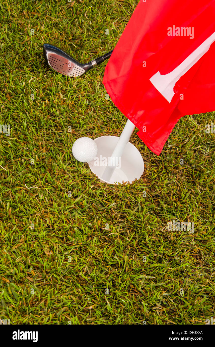 Golf stuff on green grass Stock Photo - Alamy