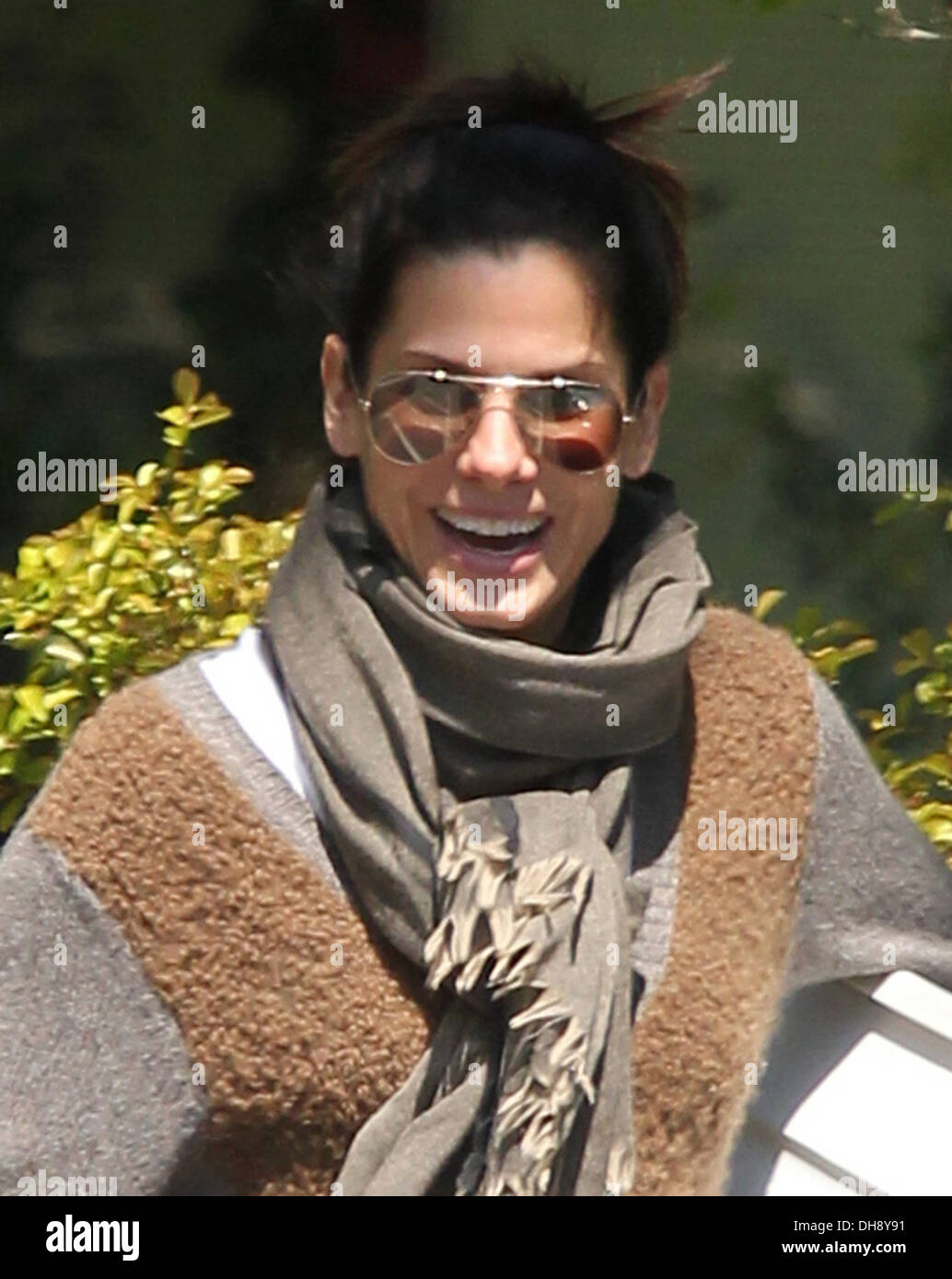 Sandra Bullock is seen taking her son Louis Bardo to school in Sherman ...