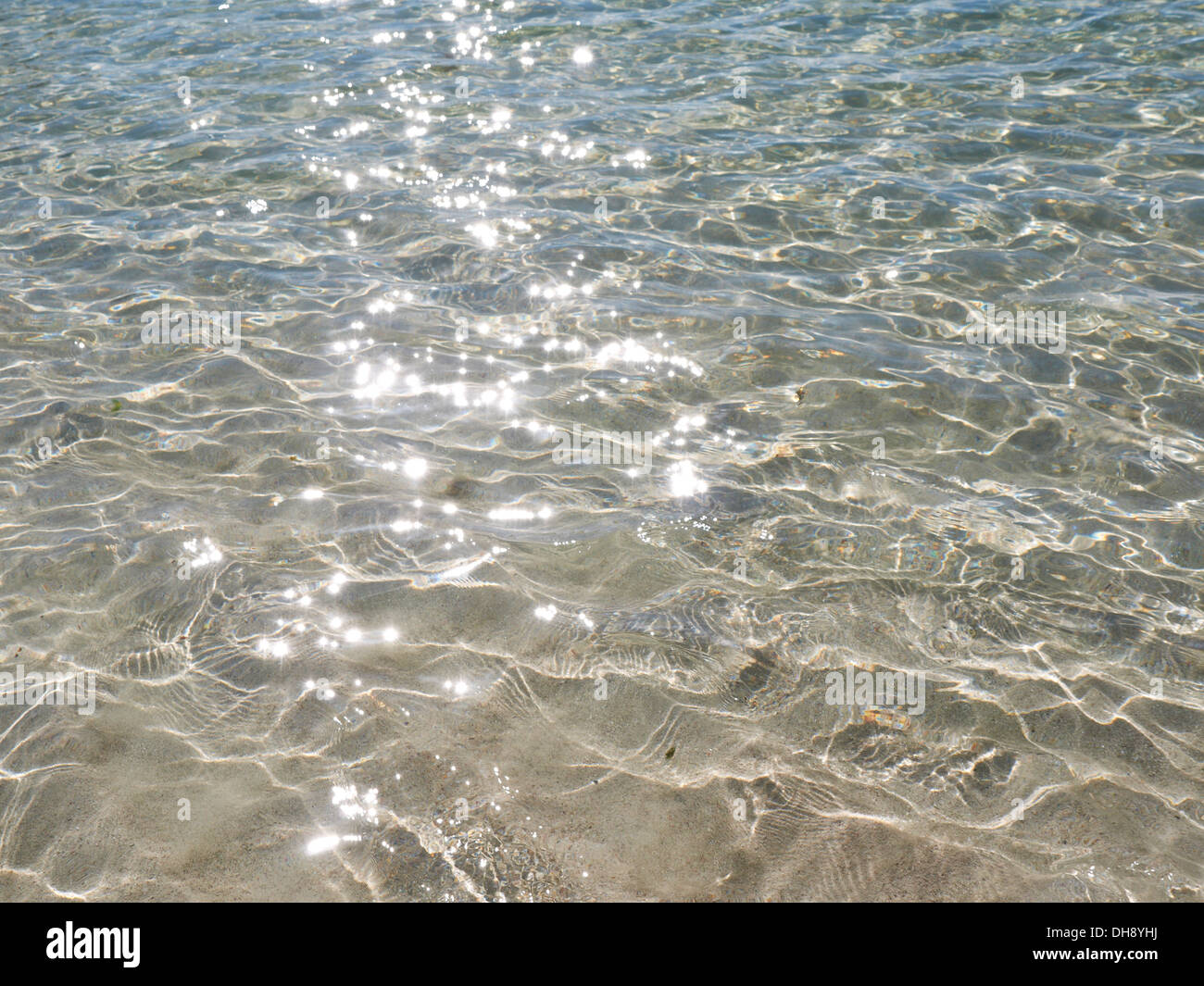 the sun glinting on Rippled sea water over sand Stock Photo - Alamy