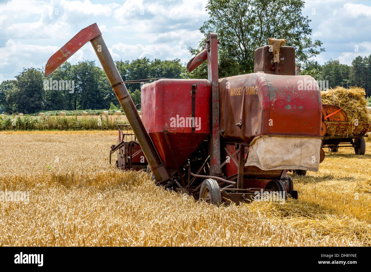 1950's Massey-Harris 722 combine being demonstrated at the 2013 ...