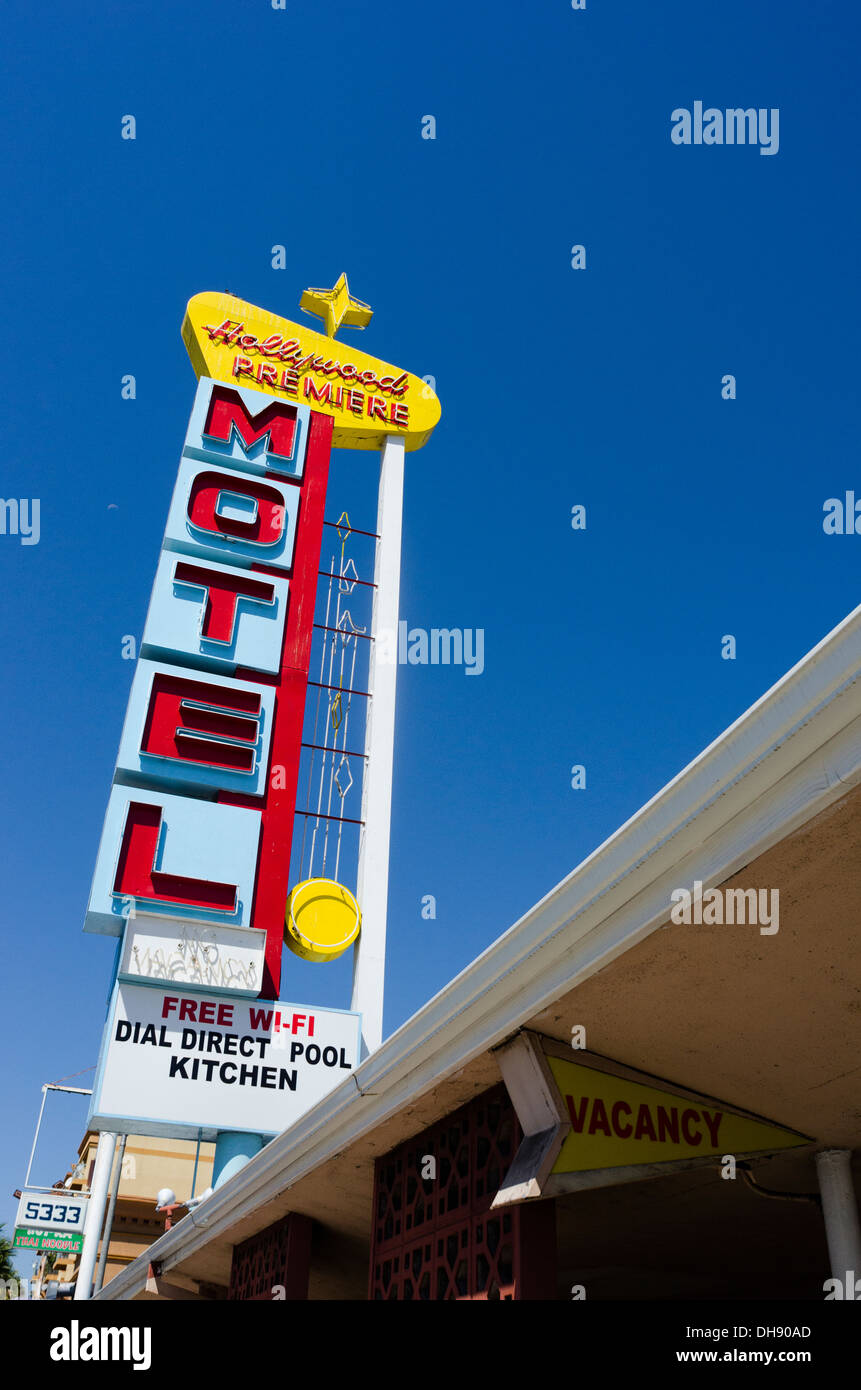 Motel sign on hollywood blvd in Los Angeles, CA Stock Photo - Alamy