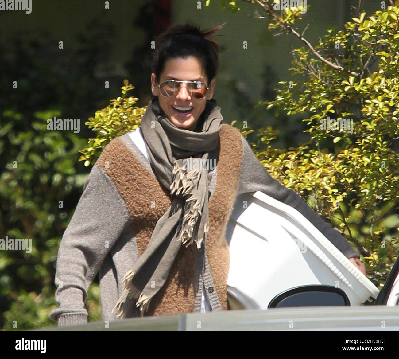 Sandra Bullock is seen taking her son Louis Bardo to school in Sherman ...