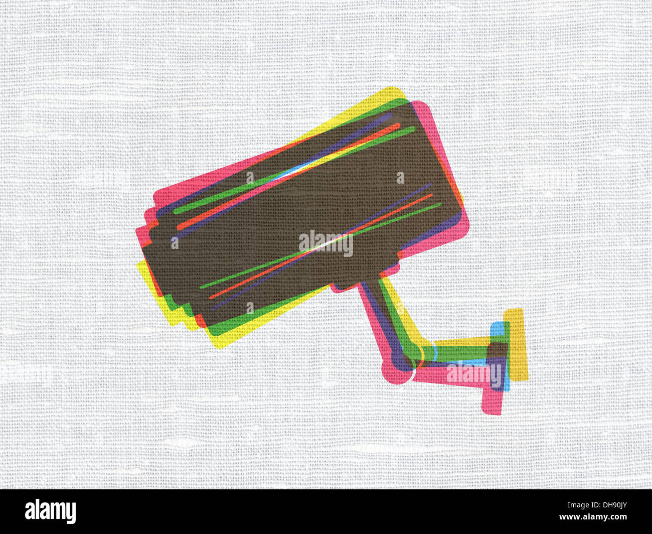 Safety concept: Cctv Camera on fabric texture background Stock Photo ...