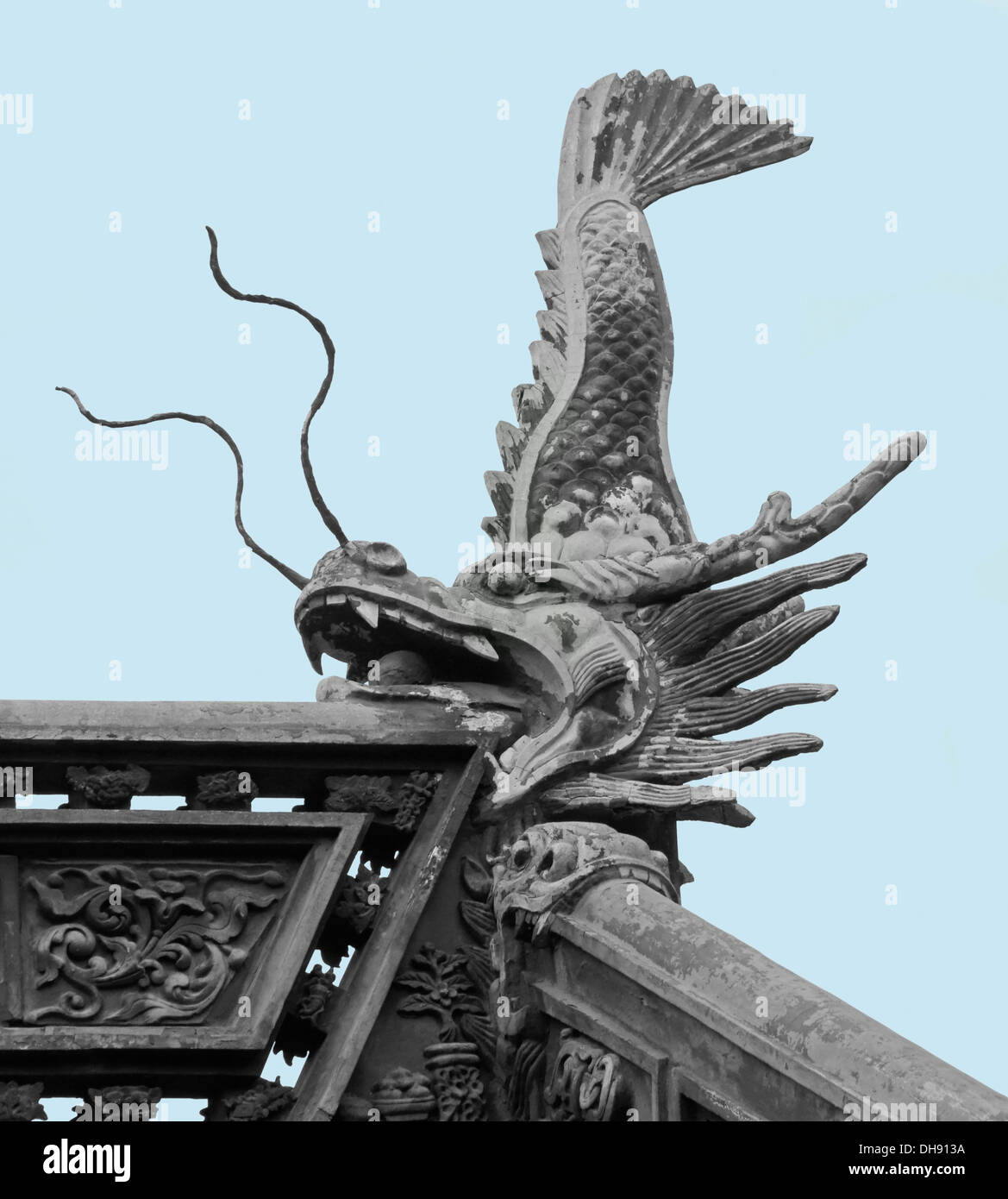 architectural detail including a old historic stone sculpture in the ...