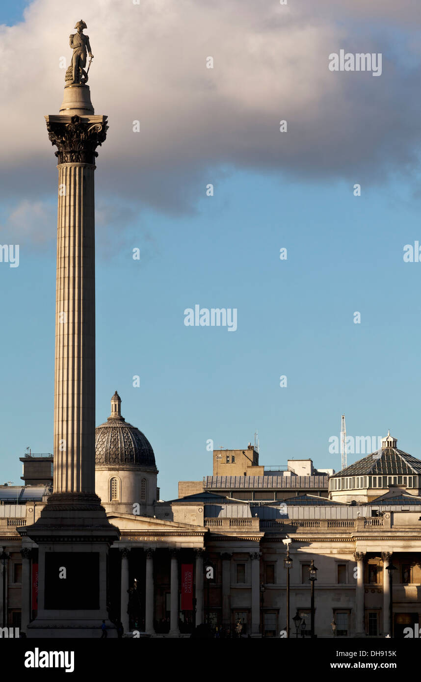 Trafalgar square and nelsons column from the national gallery hi-res ...