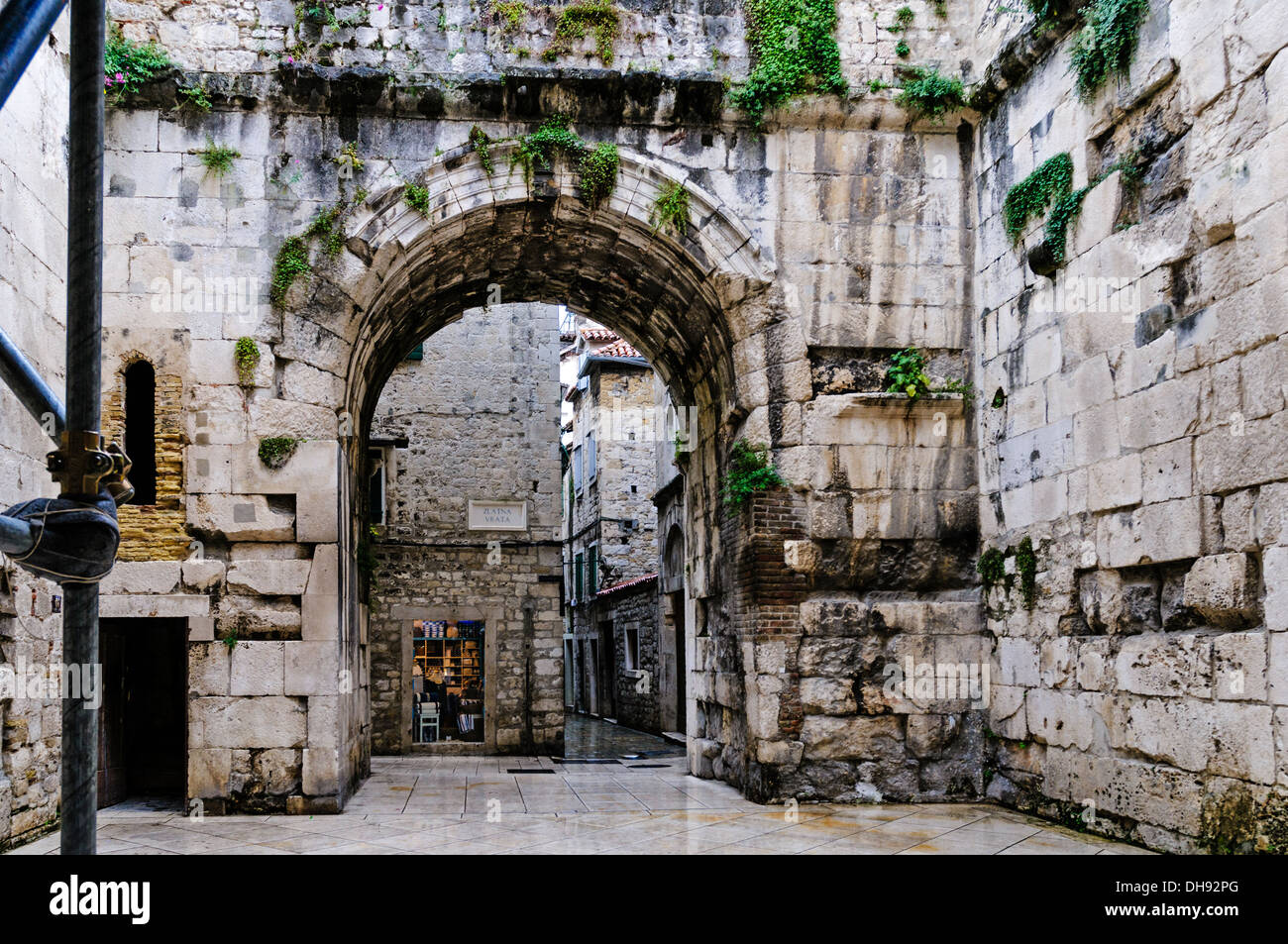 The inner of double gates of the monumental North Gate, (Zlatna Vrata ...