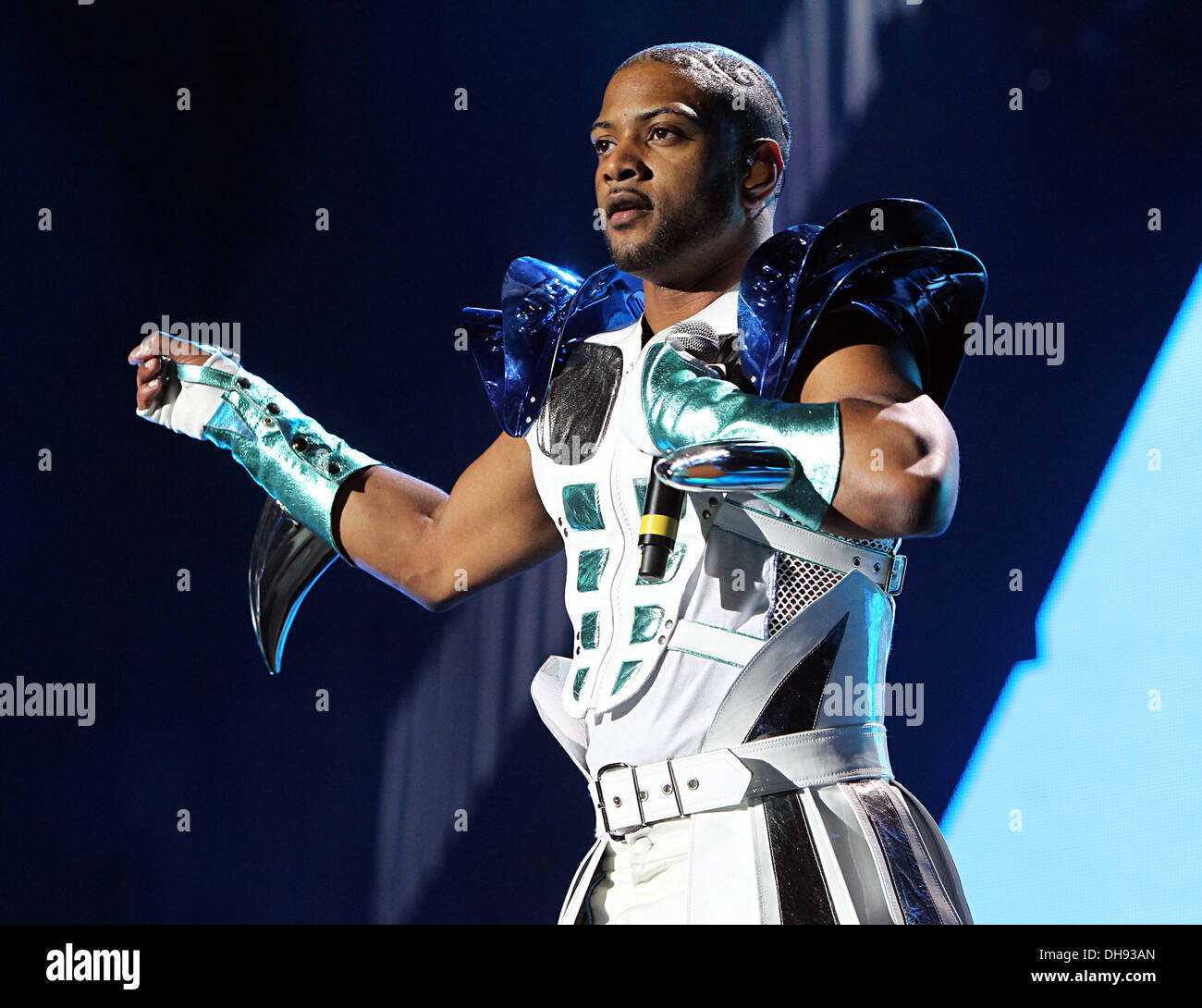 Jonathan 'JB' Gill of JLS performs on stage during Sport Relief concert ...