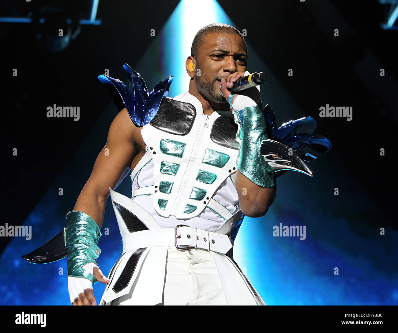 Jonathan 'JB' Gill of JLS performs on stage during Sport Relief concert ...