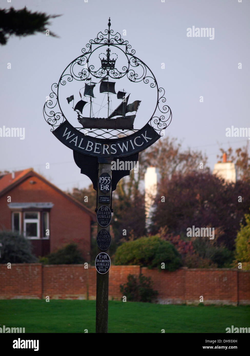 Walberswick village sign hi-res stock photography and images - Alamy