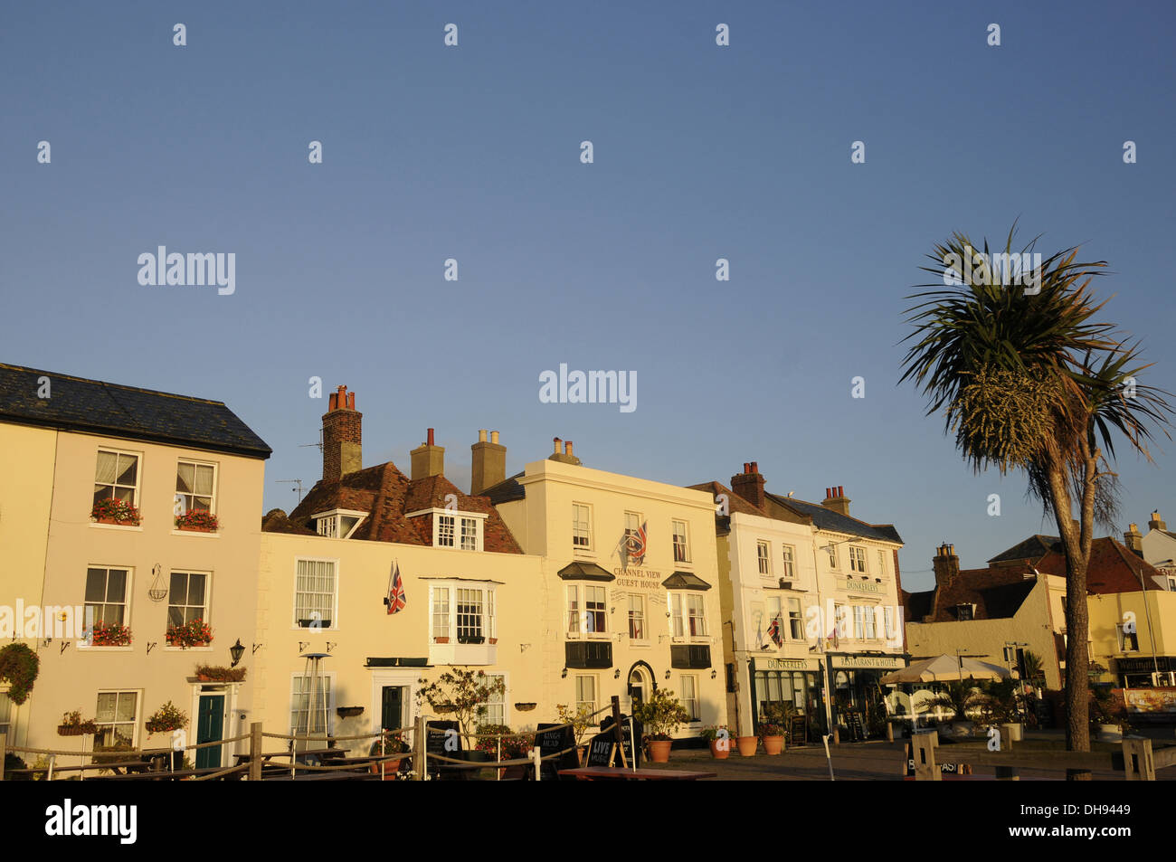 Restaurants and Hotels on Beach Street Deal Kent England Stock Photo ...
