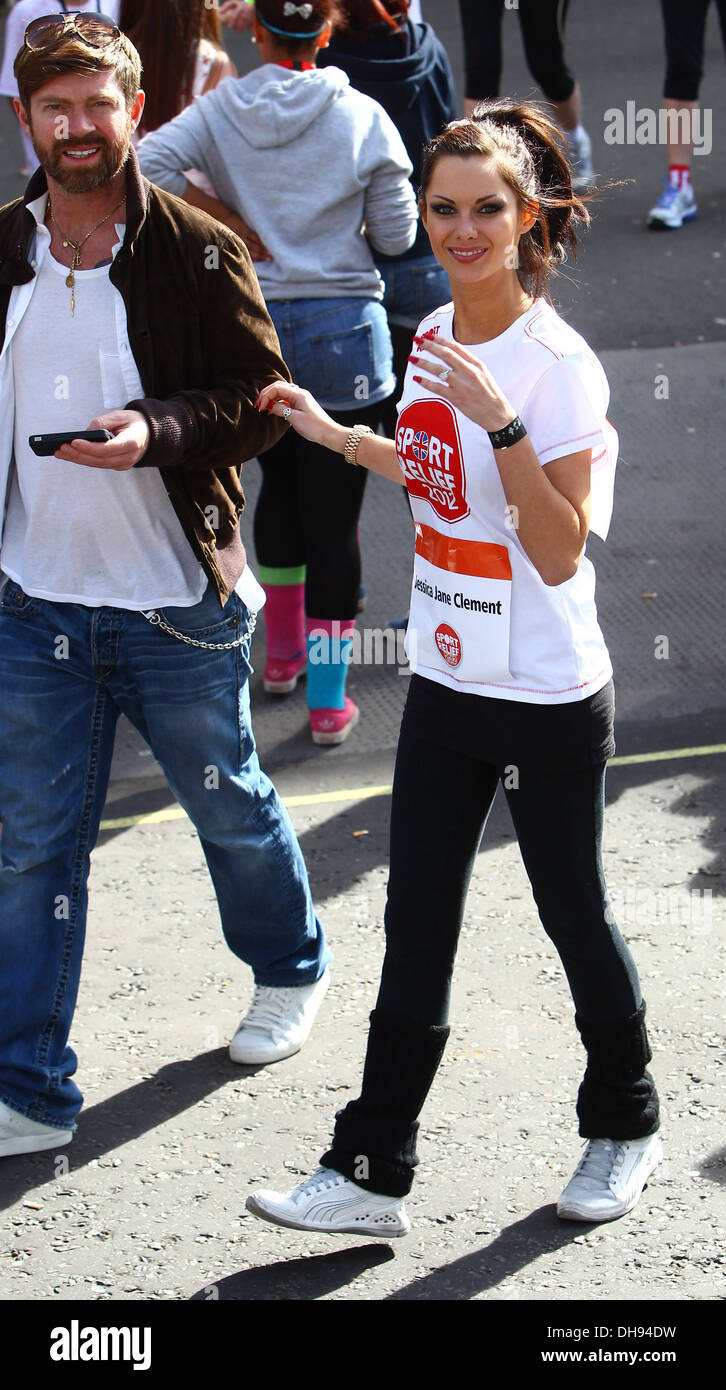 Jessica-Jane Clement and fiance Lee Stafford Sainsbury's Sport Relief ...
