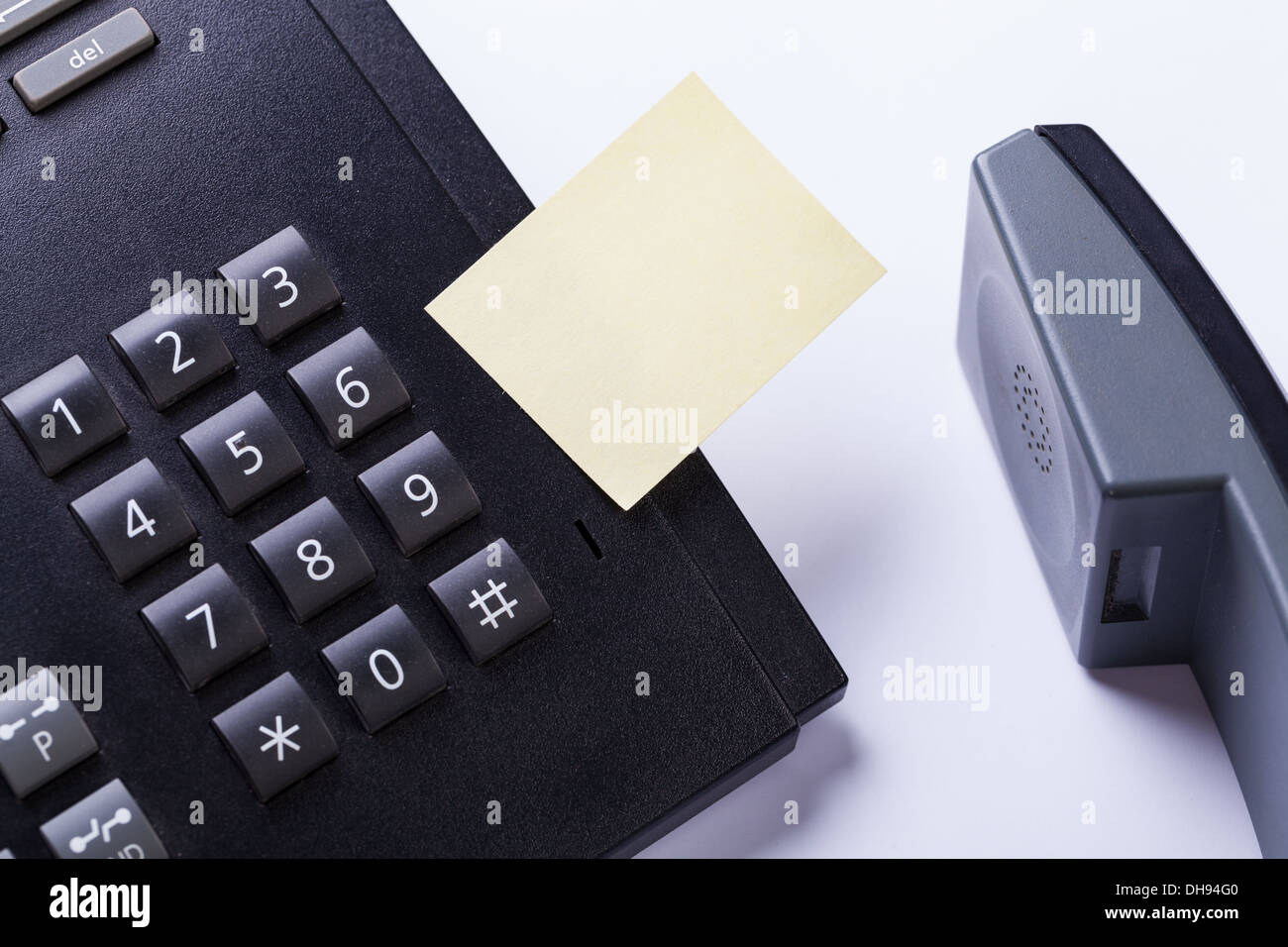 memo post it message on telefone in office reminder object business ...