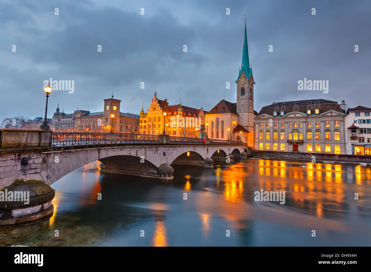 Zurich at night Stock Photo - Alamy