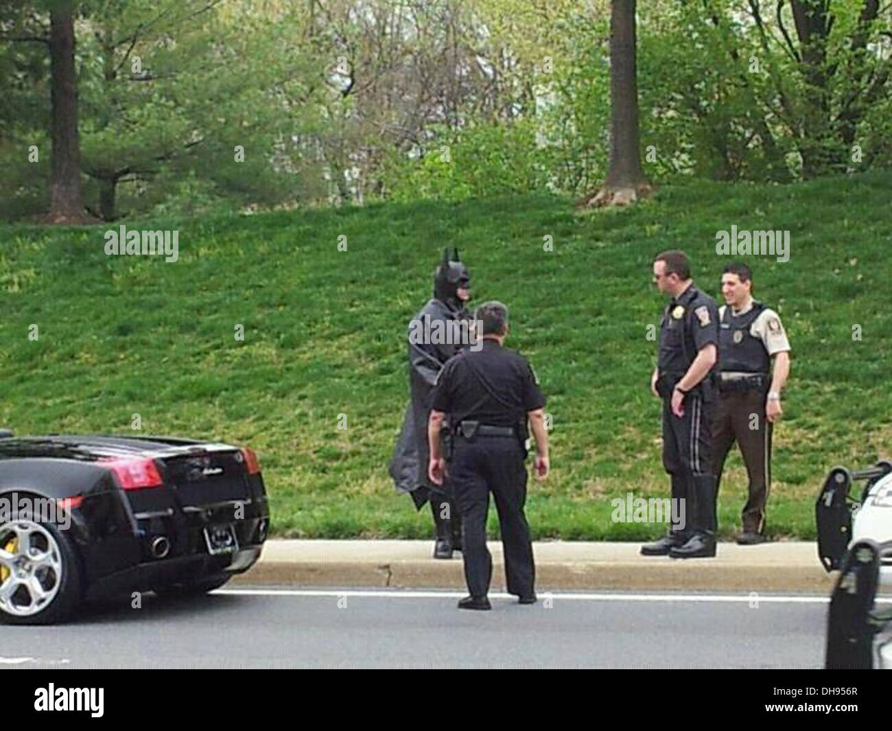 Batmobile Pulled Over By Traffic Cops A Man Dressed As Batman Was Pulled Over On A Us Highway 4056