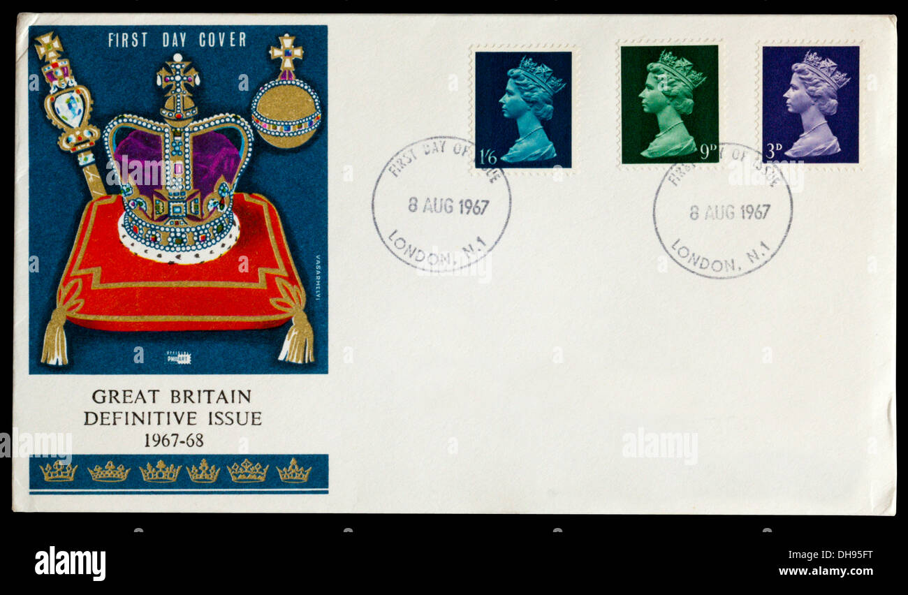 First Day Cover of Great Britain Definitive Issue 1967-68 Stock Photo ...