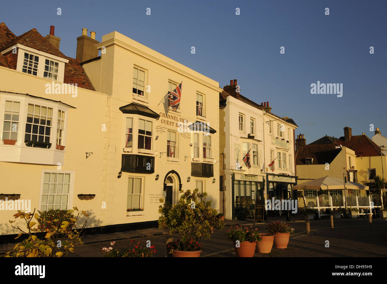 Restaurants and Hotels on Beach Street Deal Kent England Stock Photo ...