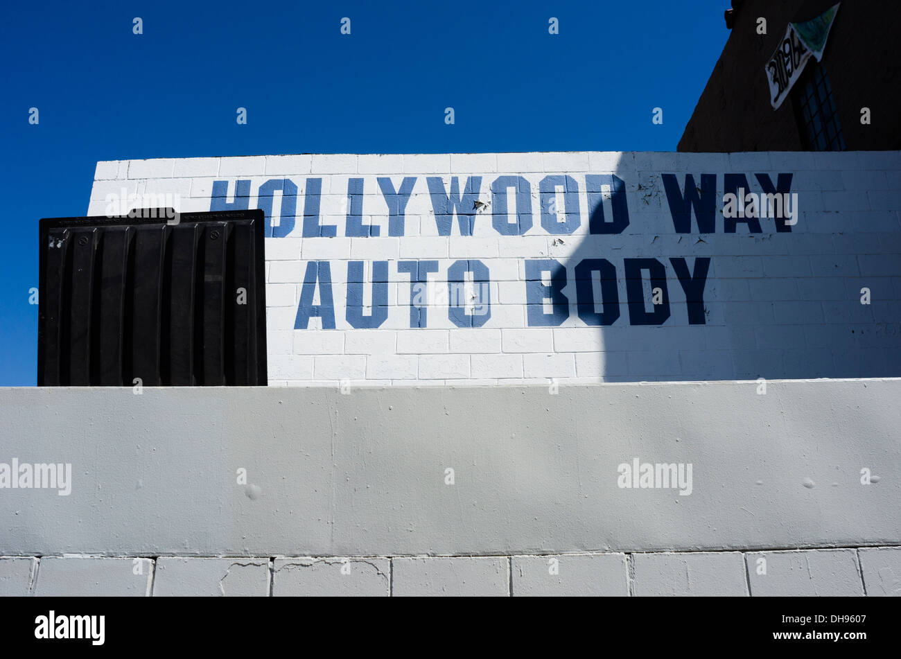 Hollywood Way Auto Body sign on Hollywood Blvd in Los Angeles Stock ...