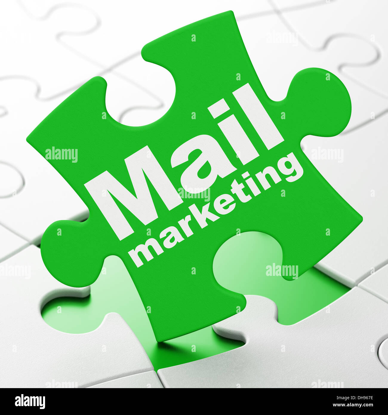 Advertising concept: Mail Marketing on puzzle background Stock Photo ...