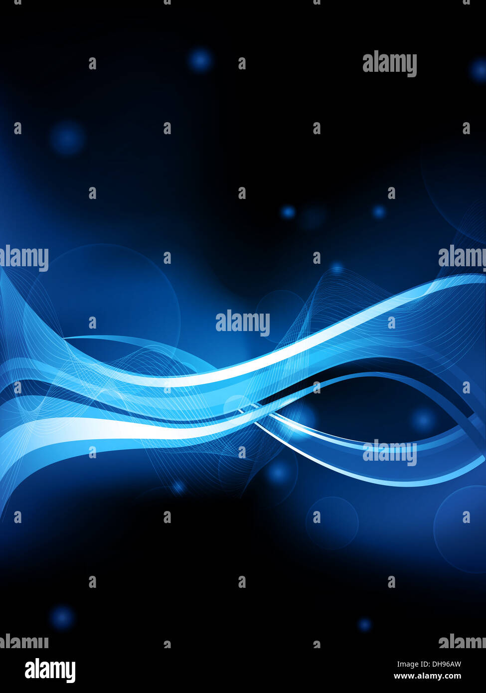 Abstract background with blue neon waves Stock Photo - Alamy